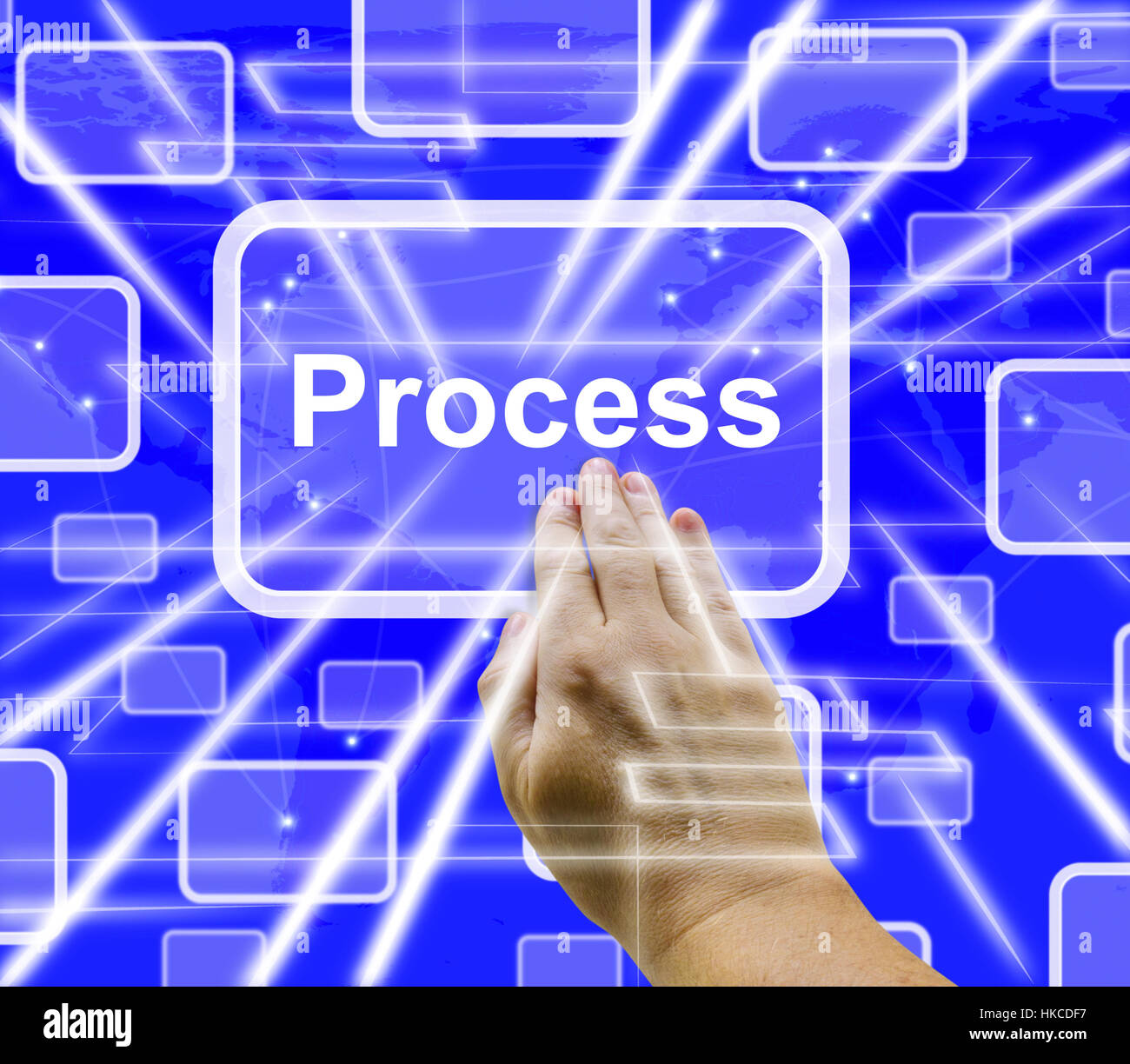 Pushing A Process Button Representing Controlling A System 3d Rendering ...