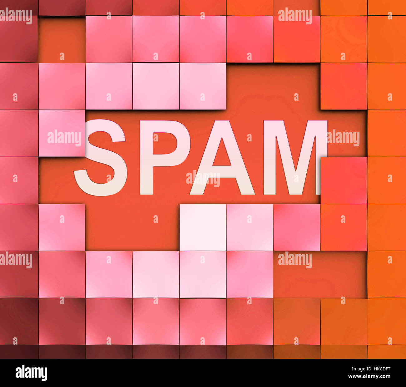 Spam Sign Showing Security Unwanted Mail Inbox Tablet Stock Photo - Alamy