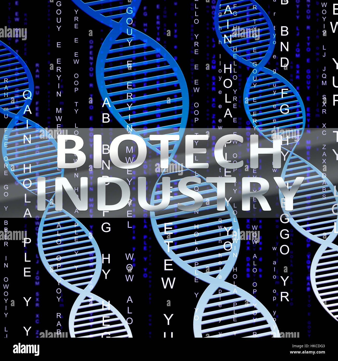 Biotech Industry Helix Shows Genetic sector 3d Illustration Stock Photo ...