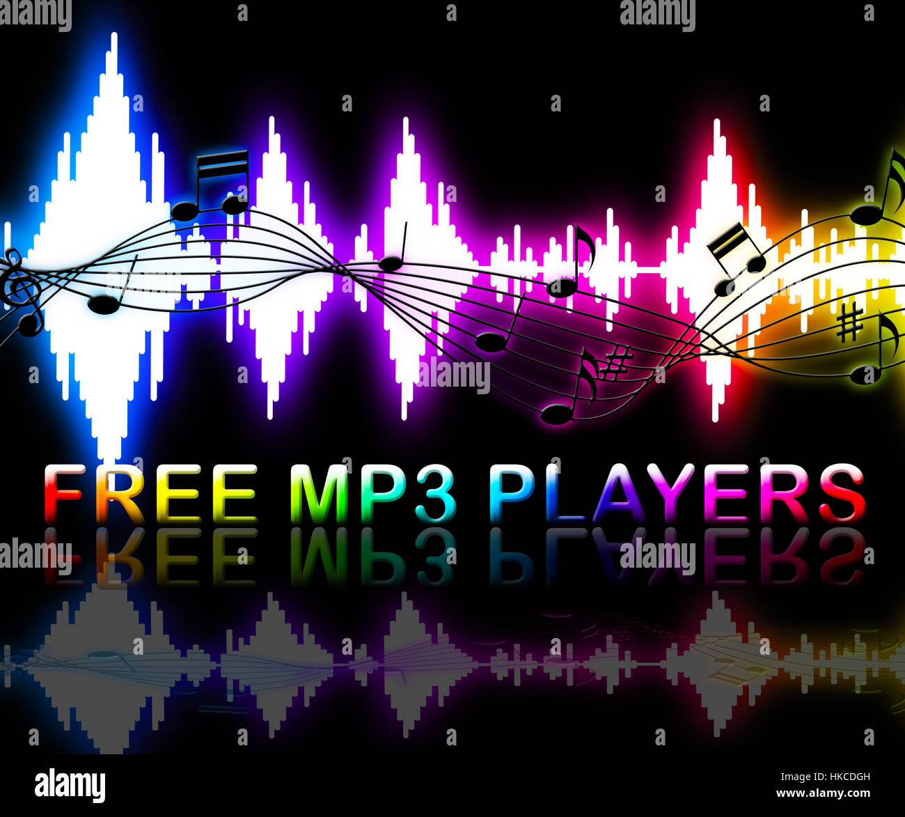 Free Mp3 Players Soundwaves Means Online Internet Software Stock Photo ...