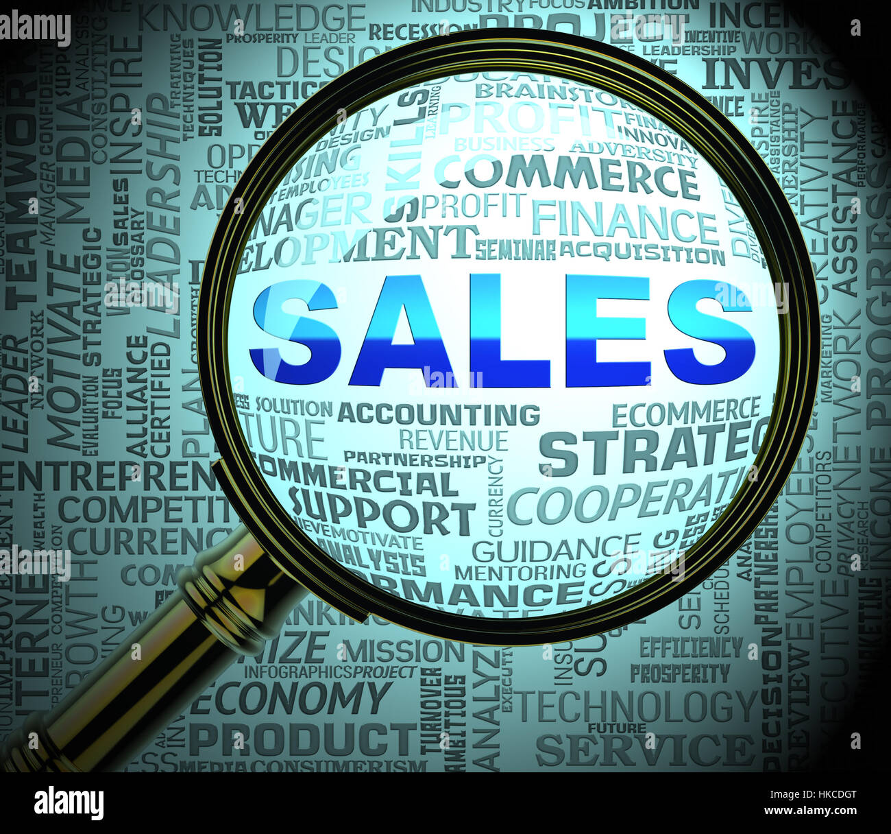 Sales Magnifier Representing Selling Promotion And Consumerism 3d ...