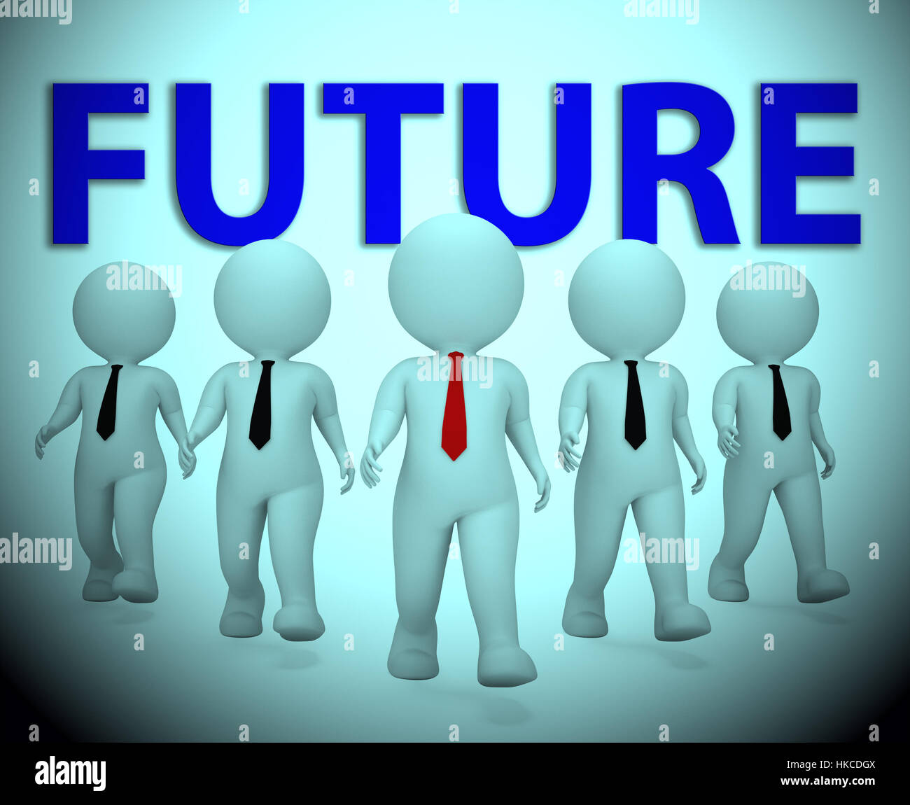 Future Businessmen Characters Showing Forecasting Vision 3d Rendering ...