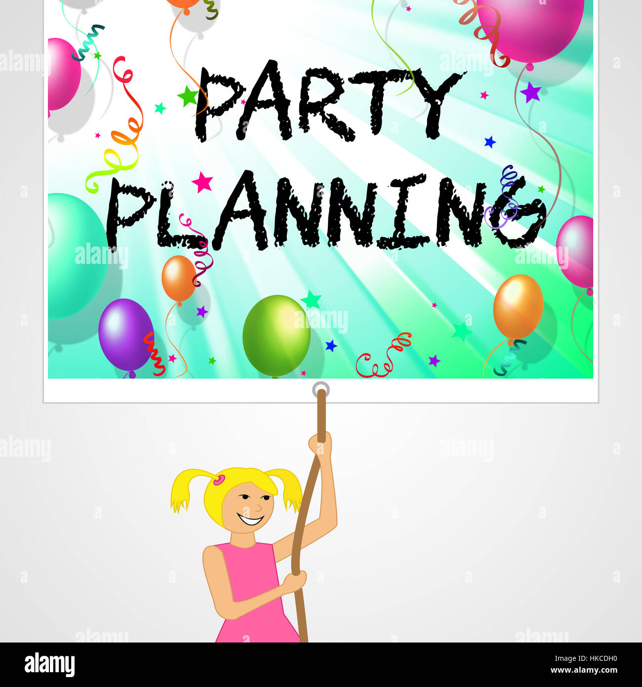 Party Planning Sign Representing Organizer Planner And Celebrate 3d ...