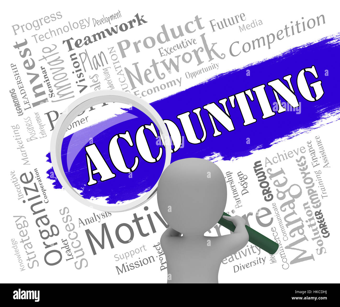 Accounting Words Character Indicating Bookkeeping Tax And Auditing 3d ...