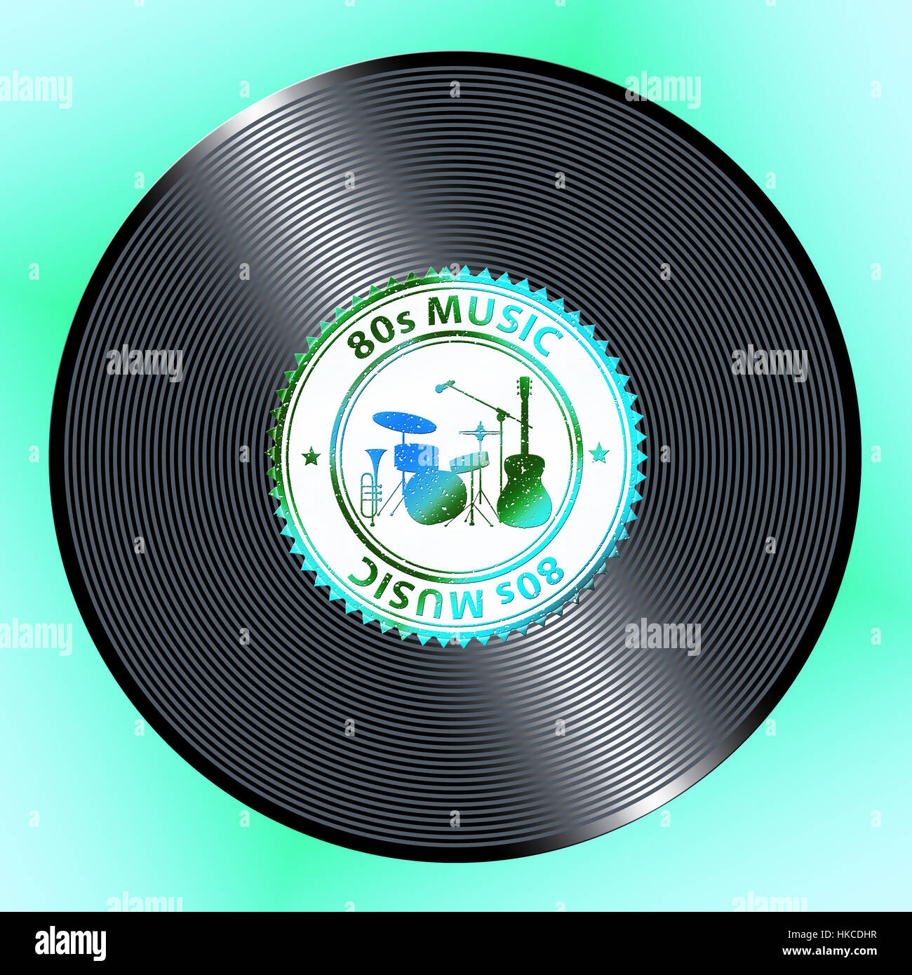 Eighties Music Record Indicating Sound Track And Songs Stock Photo - Alamy