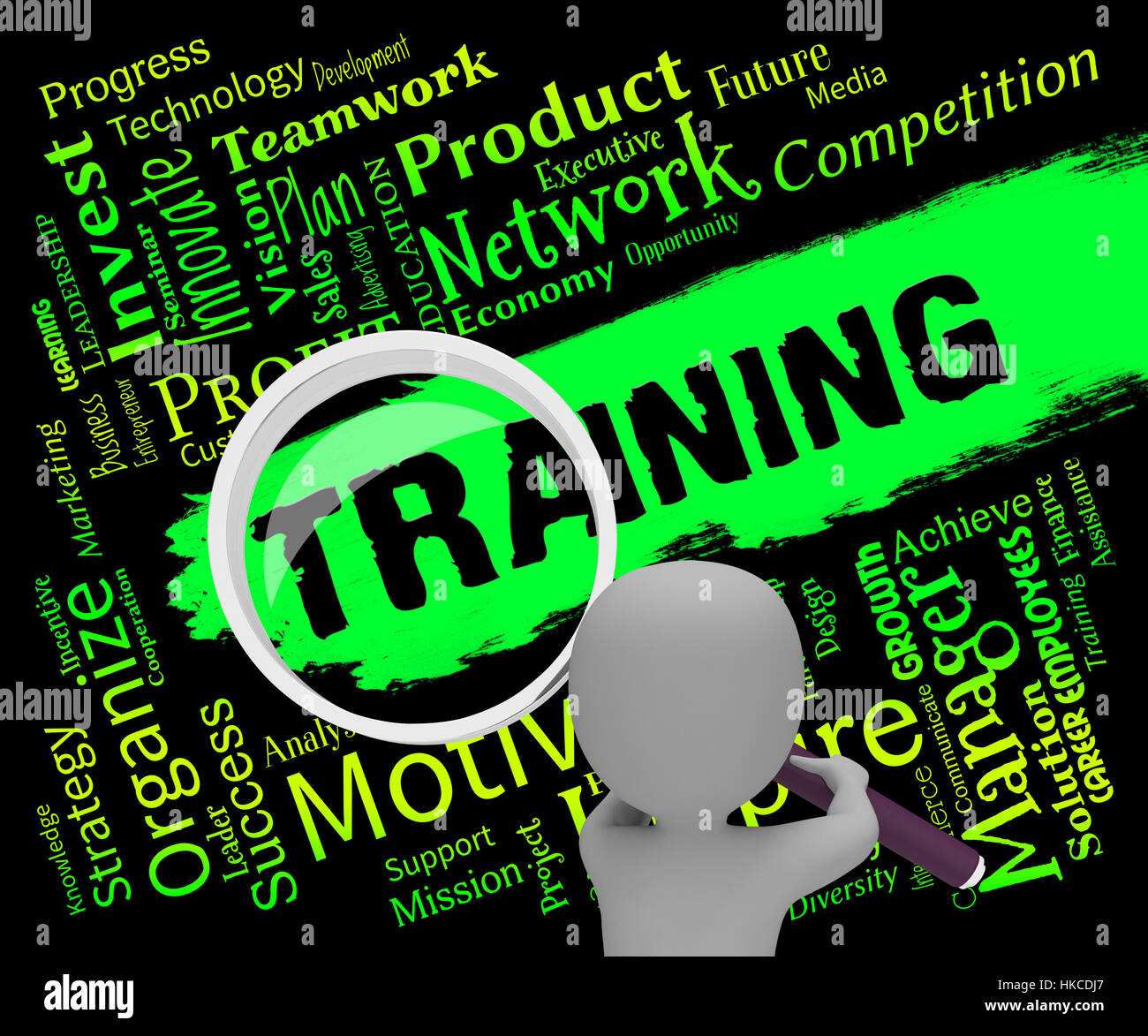 Training Words Character Indicating Webinar Lessons And Learning 3d ...