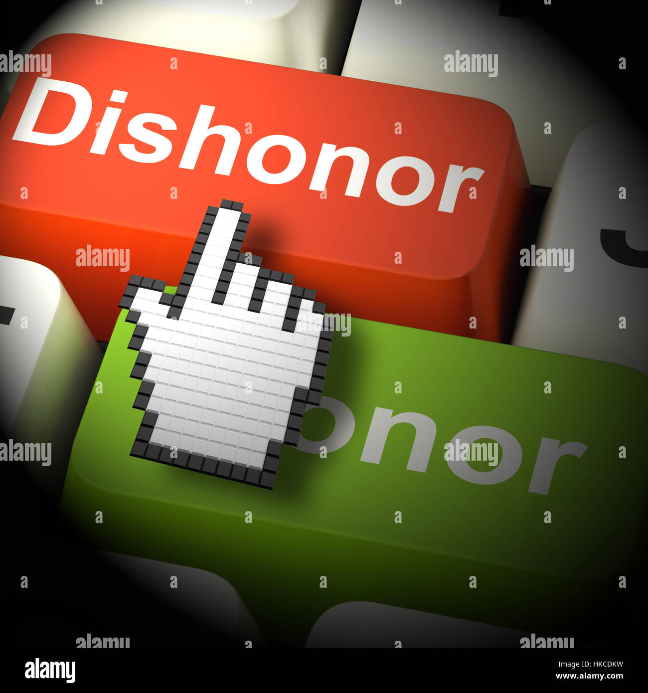 Dishonor Honor Computer Showing Integrity And Morals 3d Rendering Stock ...