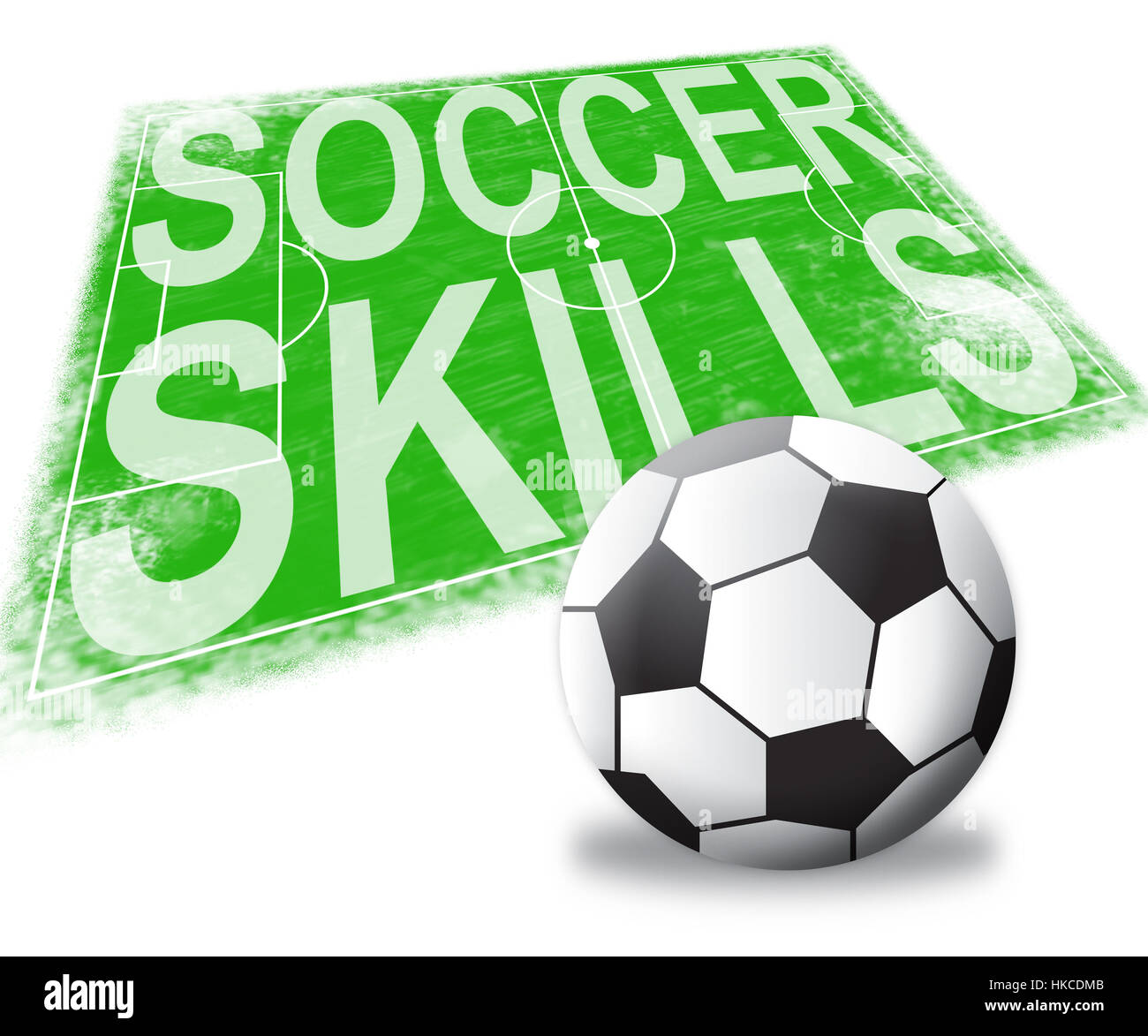 Soccer Skills Pitch Shows Football Expertise 3d Illustration Stock ...