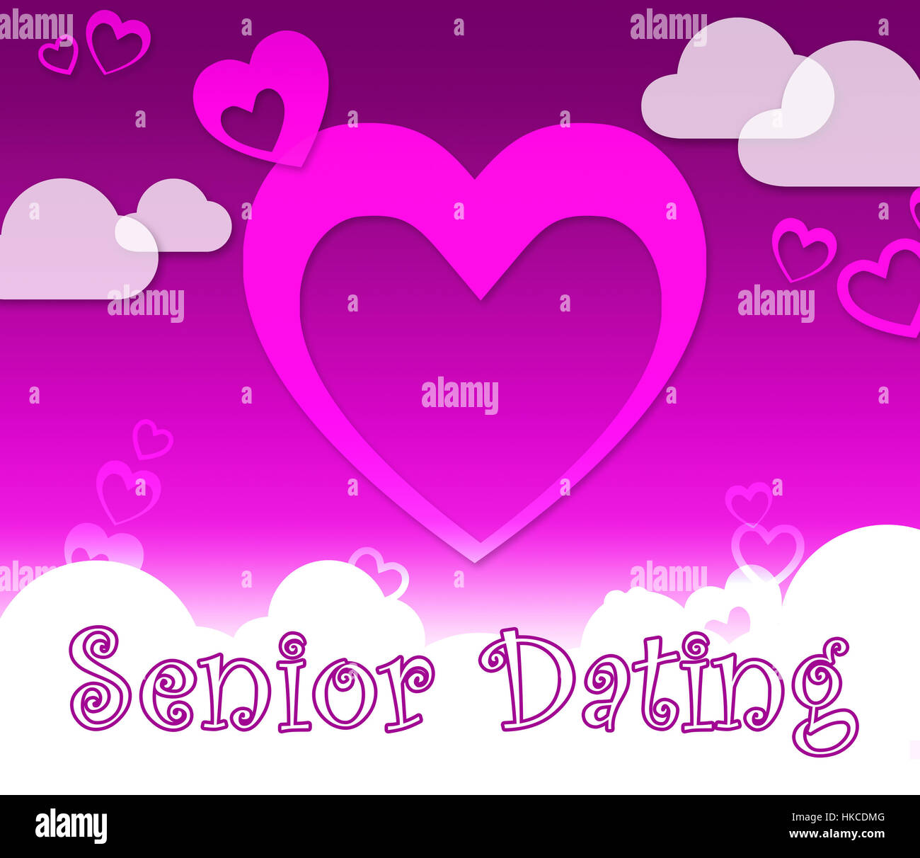 Senior Dating Hearts Represents Retired Sweetheart And Dates Stock ...