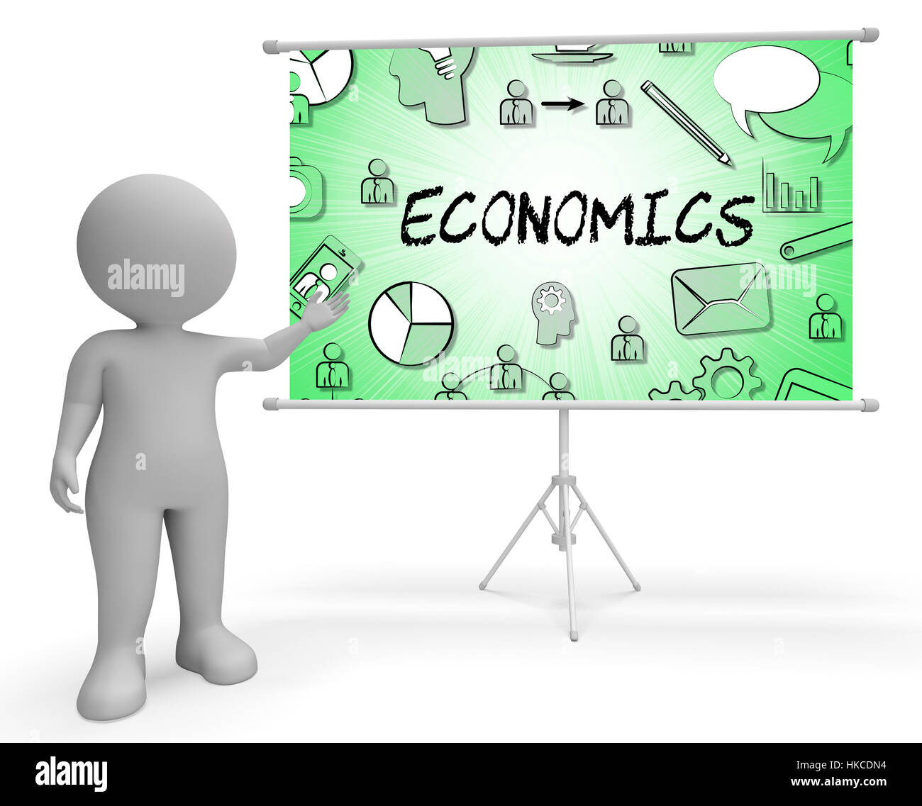 Economics Icons Character Meaning Finance Economy And Monetary 3d ...