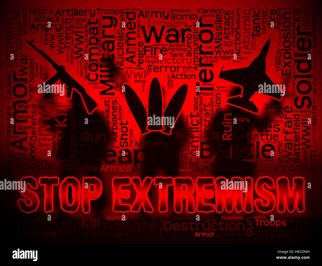 Stop Extremism Words Showing Preventing Activism And Fanaticism Stock ...