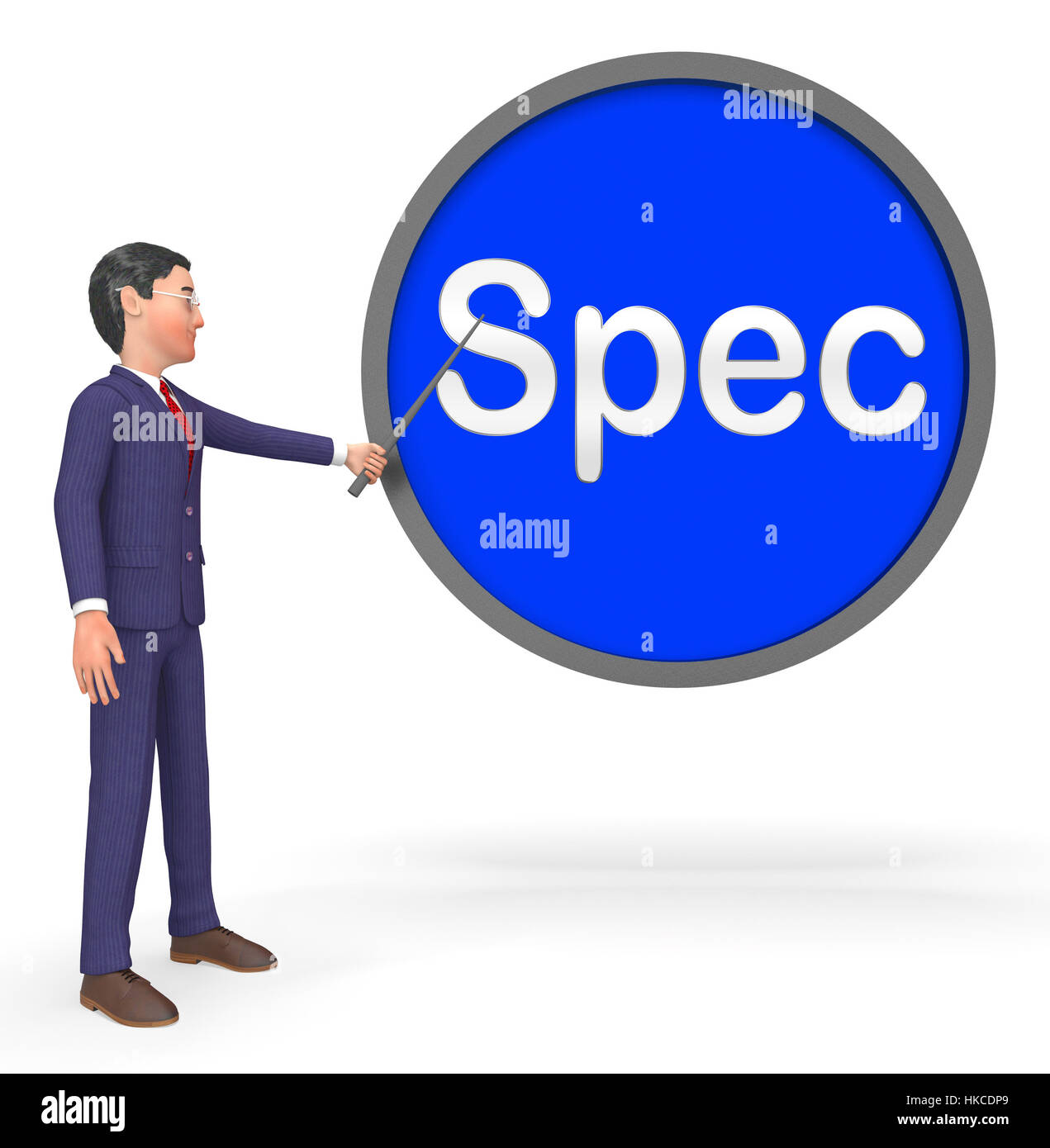 Spec Button Sign Meaning Details Digital 3d Rendering Stock Photo - Alamy