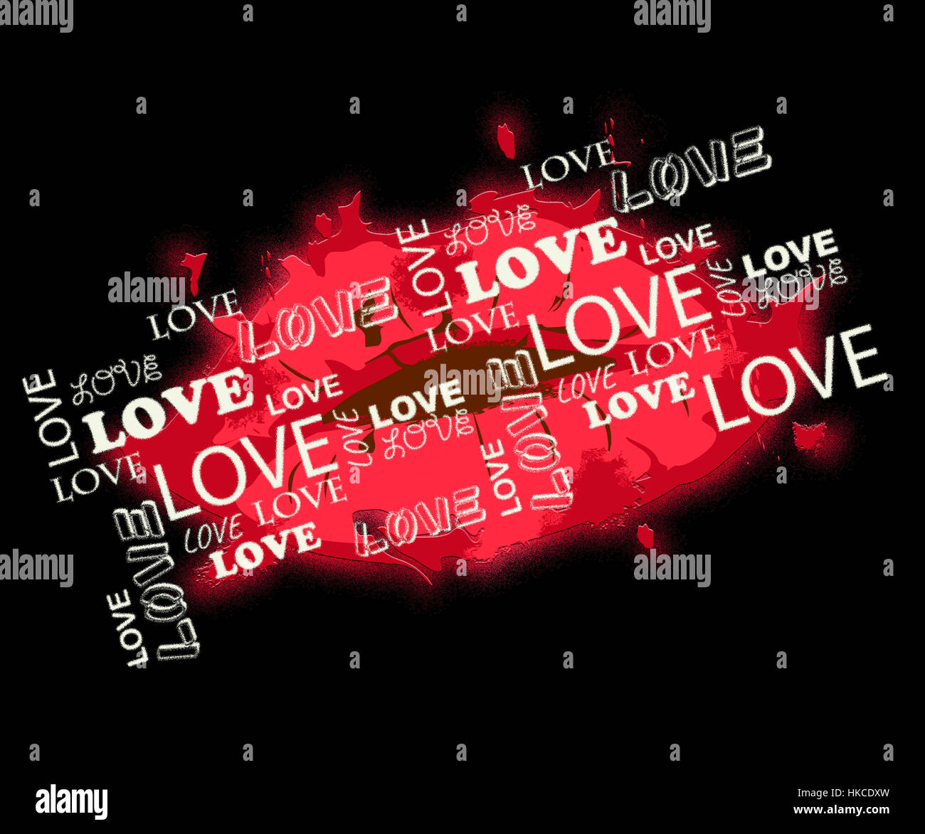 Love Lips Showing Valentine Romance And Celebration Stock Photo - Alamy