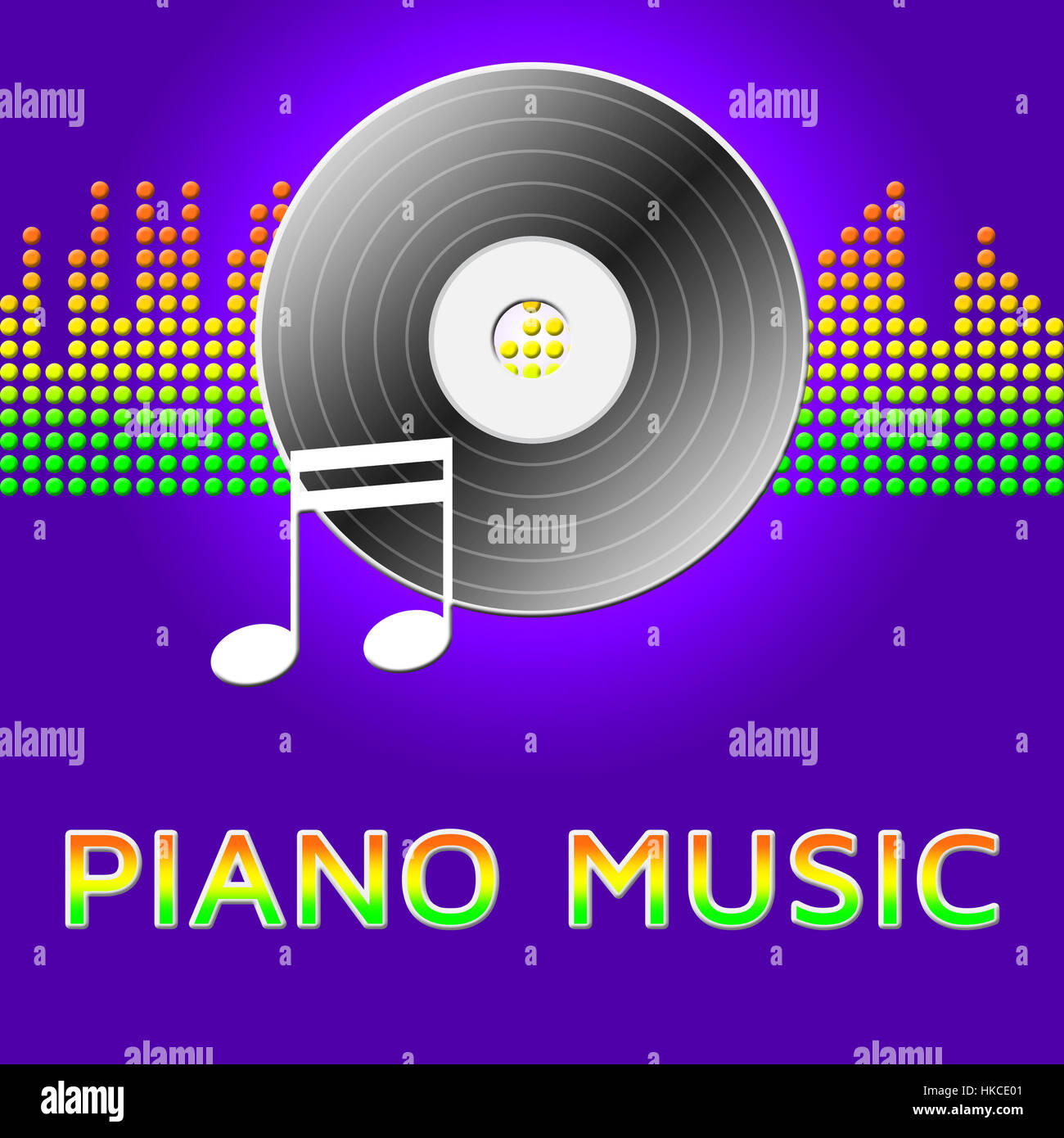Piano Music Record Disc Represents Sound Tracks 3d Illustration Stock ...