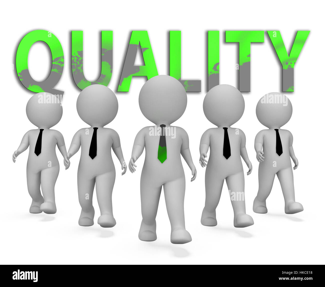 Quality Businessmen Characters Indicating Perfect Quality 3d Rendering ...