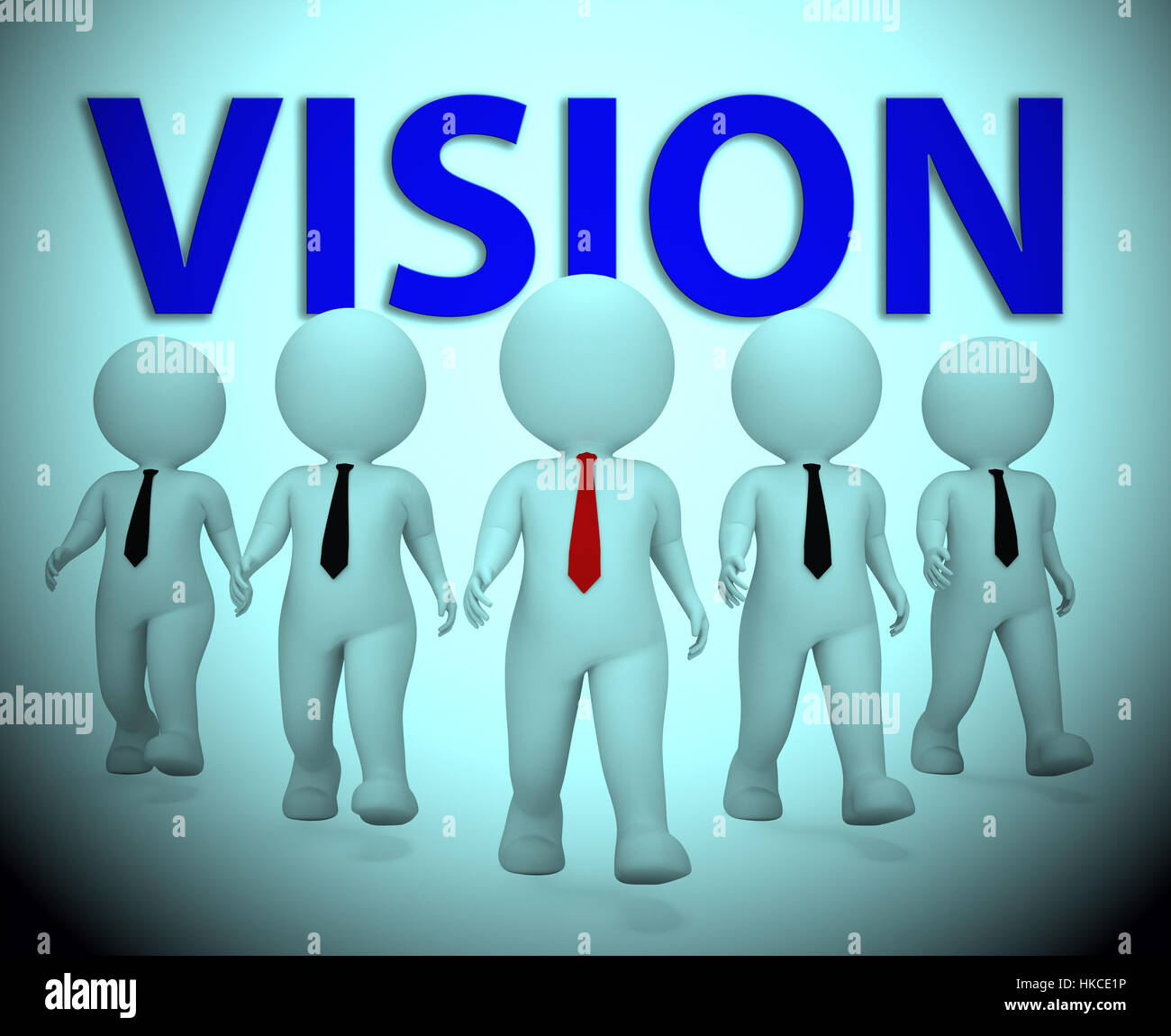 Vision Businessmen Characters Showing Company Visions 3d Rendering ...