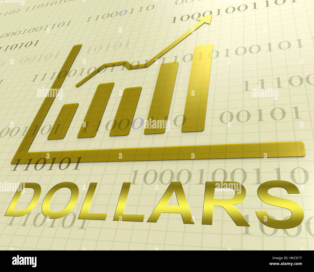 Dollars Graph Increasing Showing American Money 3d Rendering Stock ...