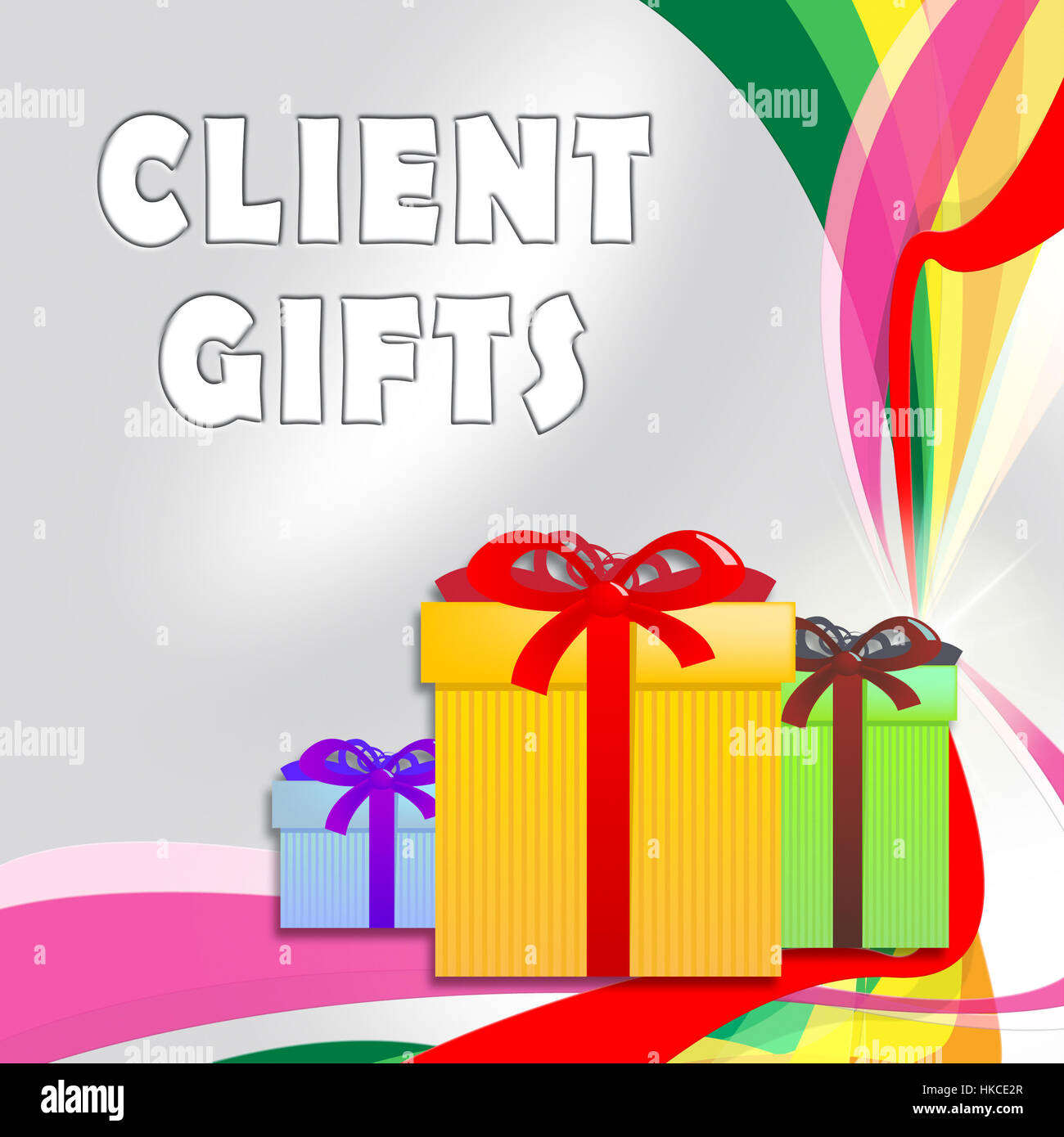 Client Gifts Giftboxes Shows Customer Presents 3d Illustration Stock ...