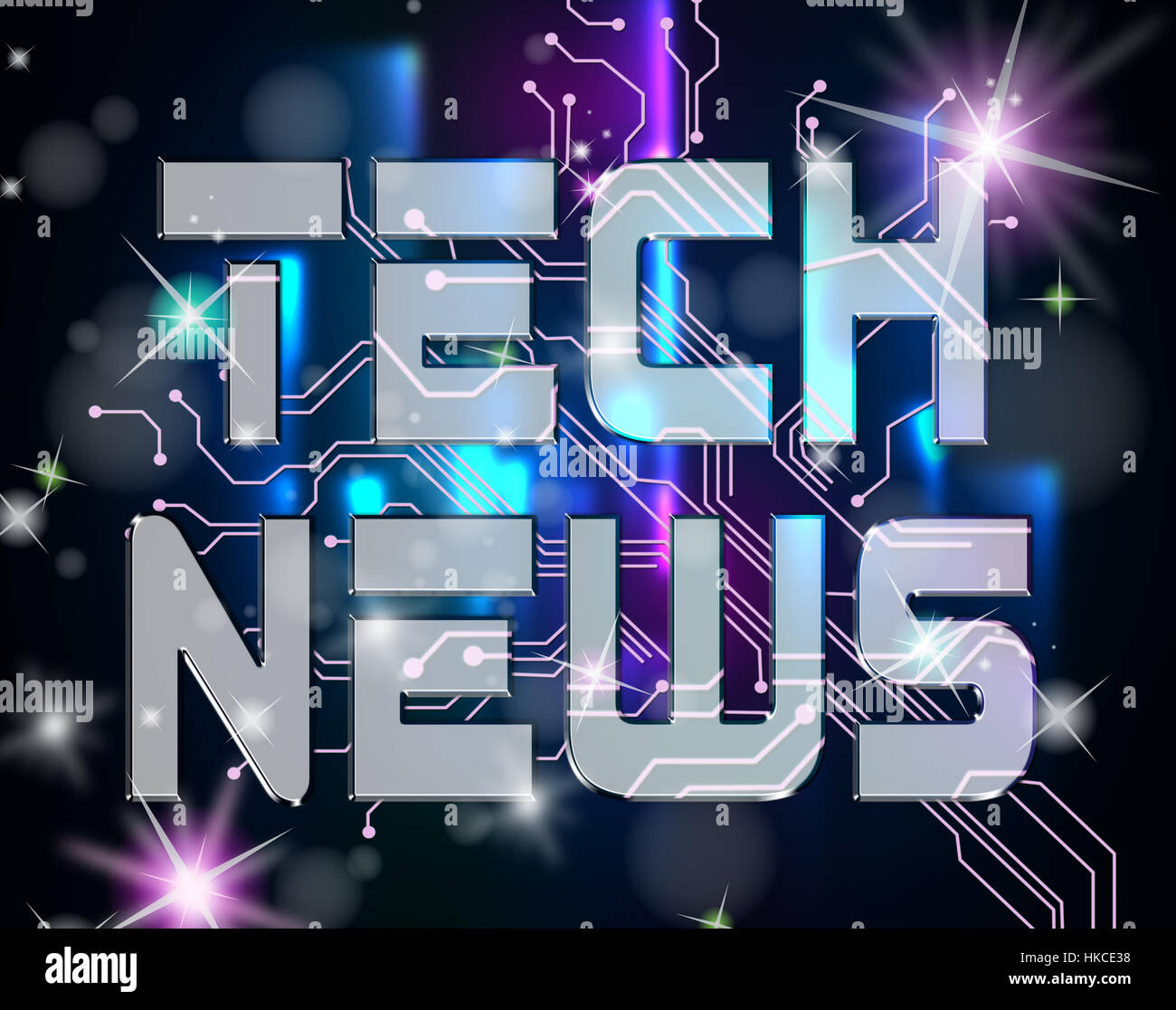 Tech News Tablet Showing Information Technology 3d Illustration Stock ...
