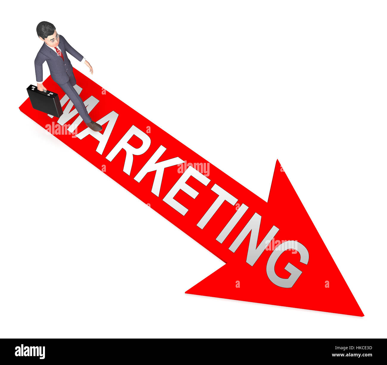 Marketing Character On Arrow Means Advertising Strategy 3d Rendering ...