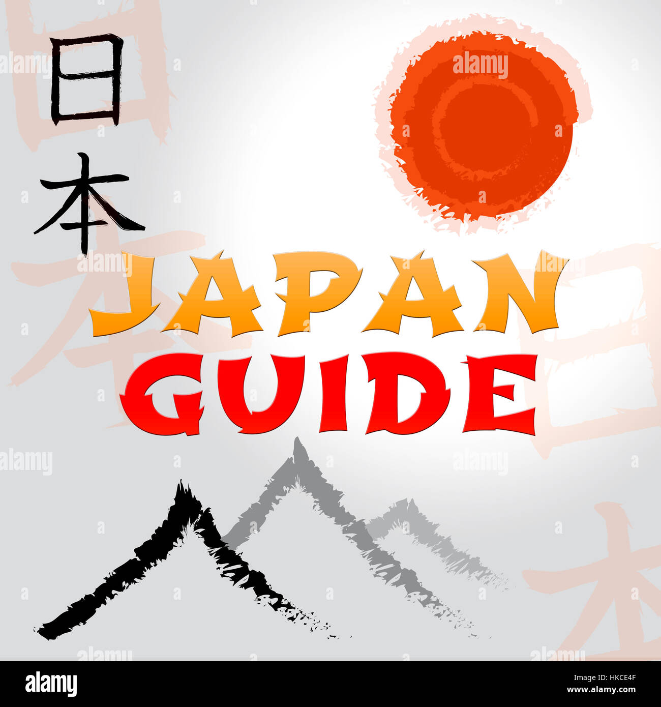Japan Guide Mountain And Sun Symbols Shows Japanese Travel And Tours ...