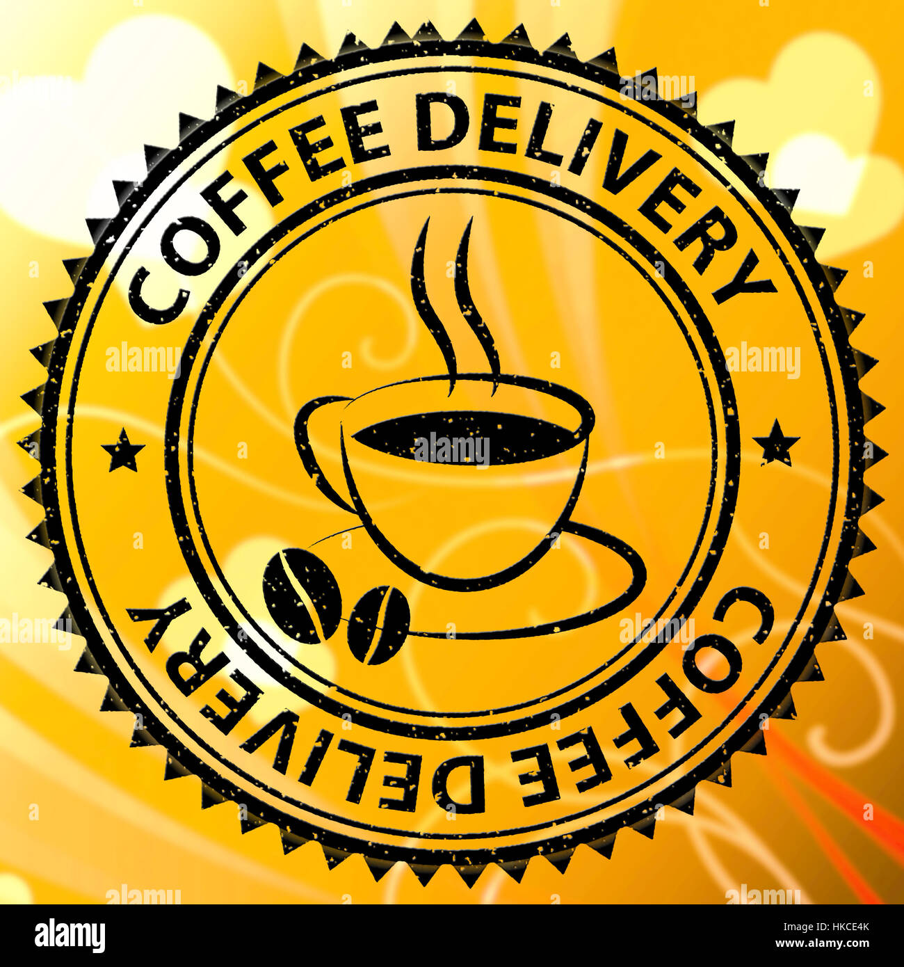 Coffee Delivery Stamp Represents Beverage Delivering Or Shipping Stock ...