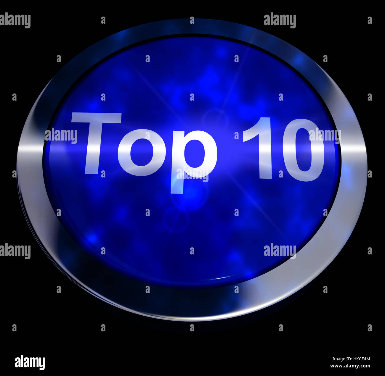 Top Ten Button Showing Best Rated In The Charts 3d Rendering Stock ...