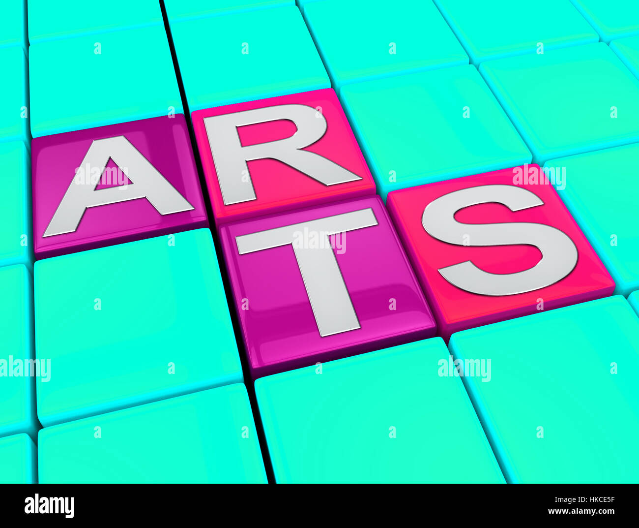 Art Kids Blocks Representing Painting Craft 3d Illustration Stock Photo ...