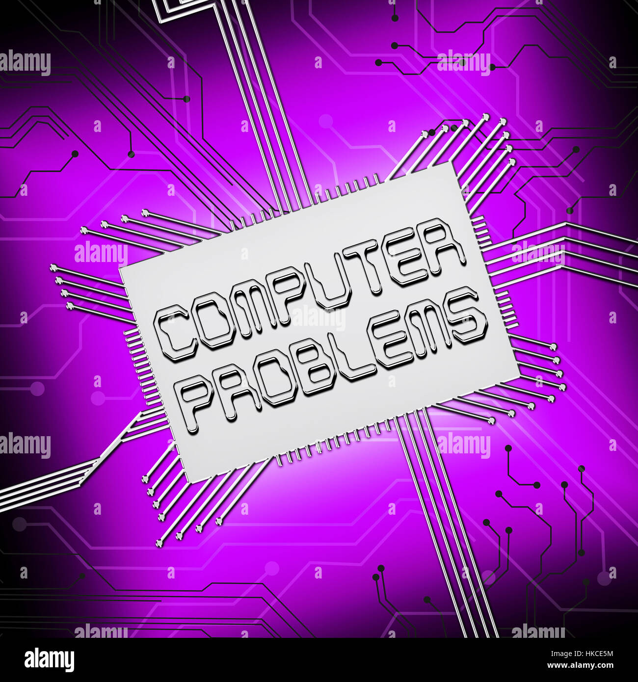 Computer Problems Cpu Shows Pc Errors 3d Illustration Stock Photo - Alamy