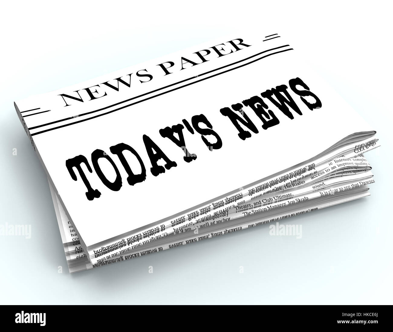 Today's News Newspaper Represents Current Newspaper 3d Rendering Stock ...