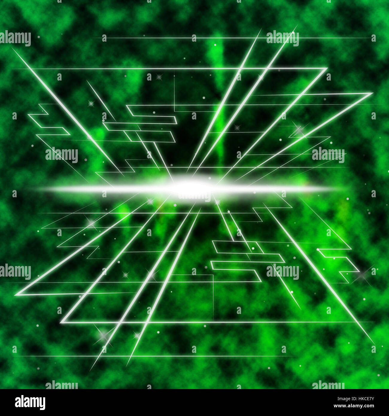 Green Brightness Background Shows Piercing Light And Rectangles Stock ...