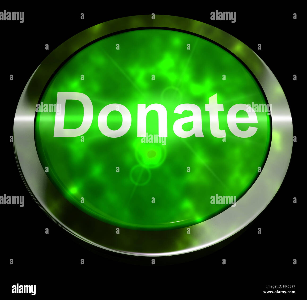 Donate Button Green Showing Charity And Fundraising 3d Rendering Stock ...
