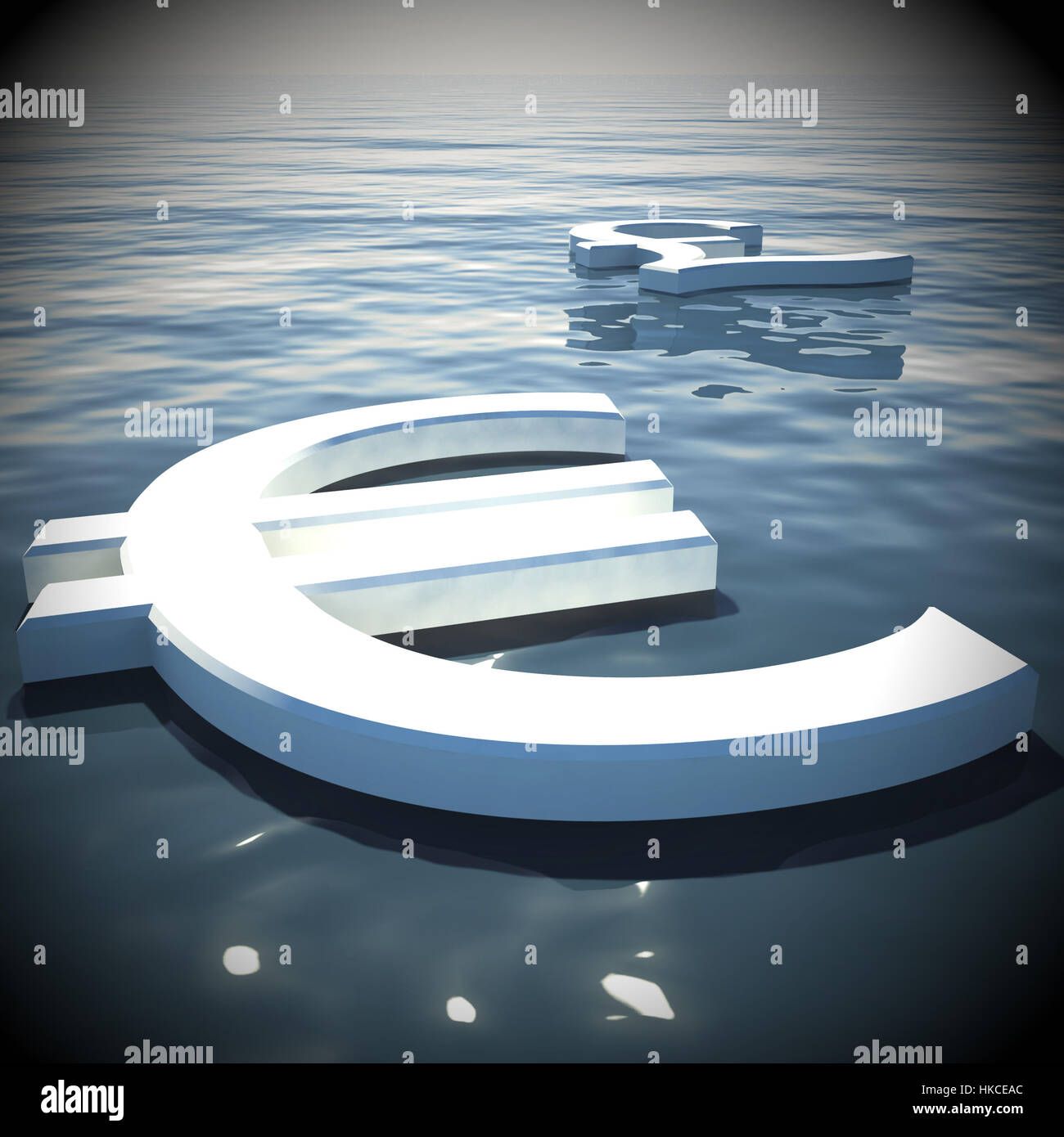Euro Floating And Pound Going Away Showing Money 3d Rendering Stock ...