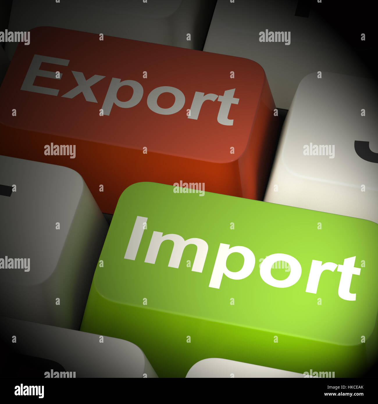 Export And Import Keys Shows International Trade 3d Rendering Stock ...
