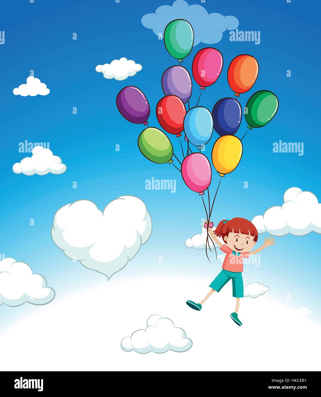 Young girl with balloons Stock Vector Images - Alamy