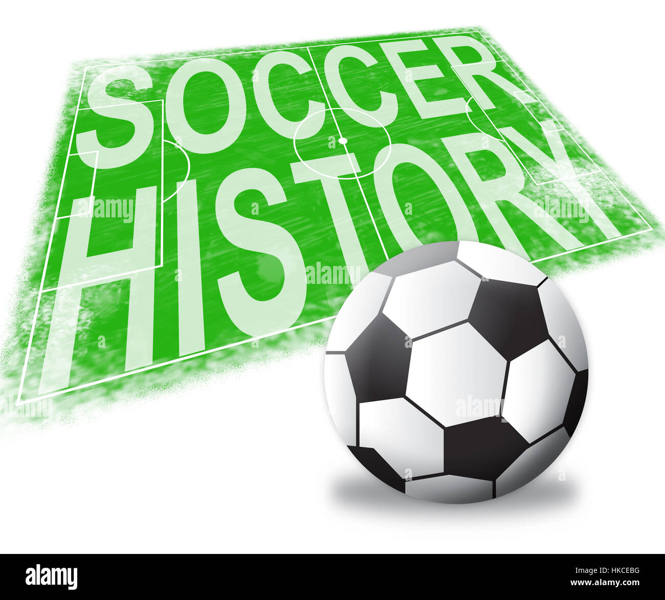 Soccer History Pitch Shows Football Past 3d Illustration Stock Photo ...