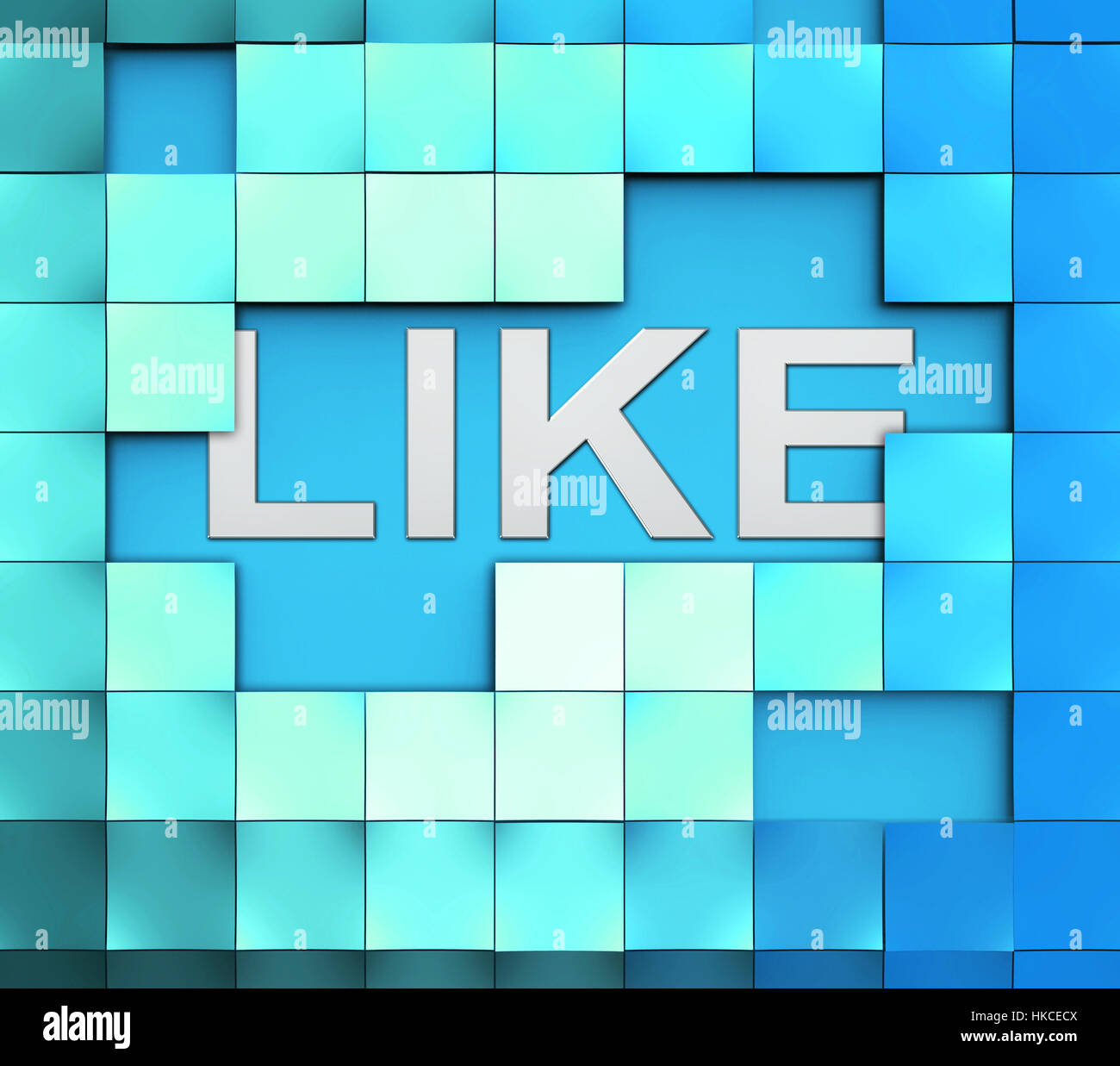 Like word In Blue Showing Approval And Being Fans Stock Photo - Alamy