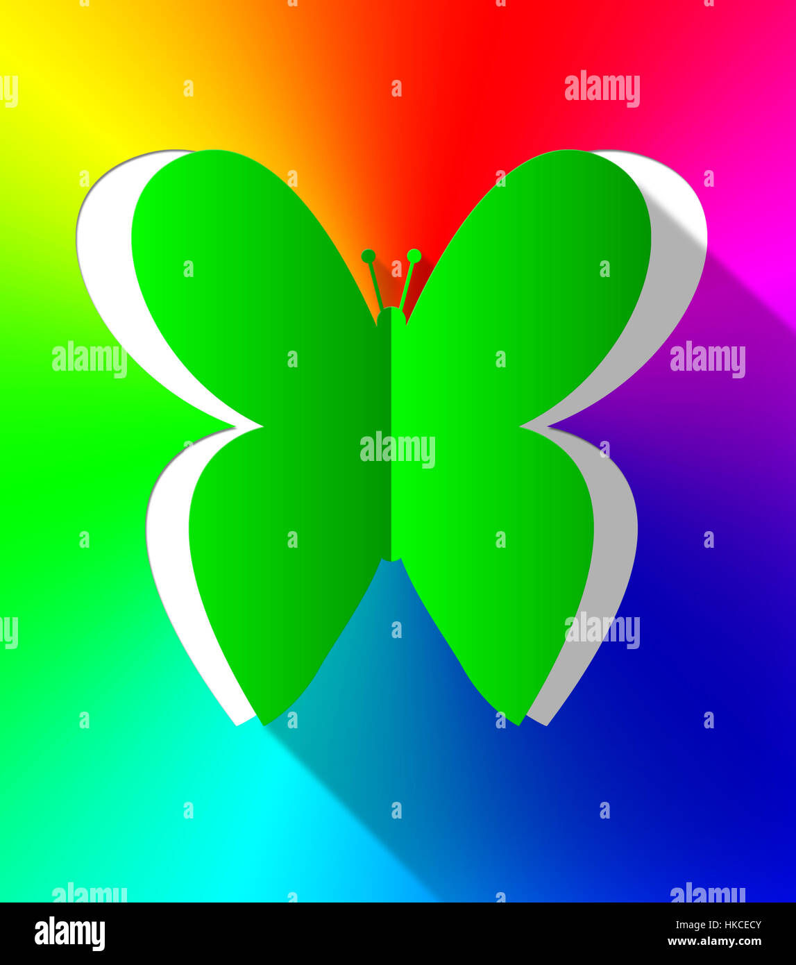 Colorful Butterfly Cutout Shows Natural Butterflies 3d Illustration ...