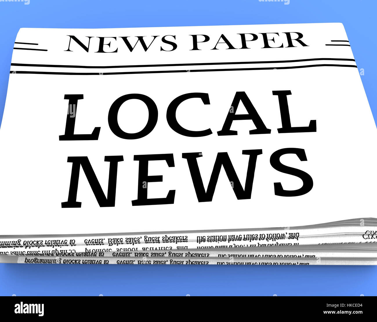 Local News Newspaper Shows Regional Newspaper 3d Rendering Stock Photo ...