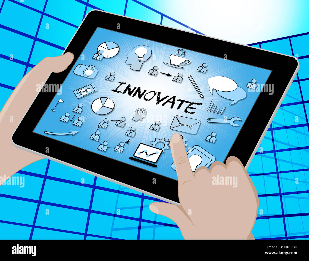 Innovate Icons Tablet Meaning Innovating Creative And Ideas 3d ...