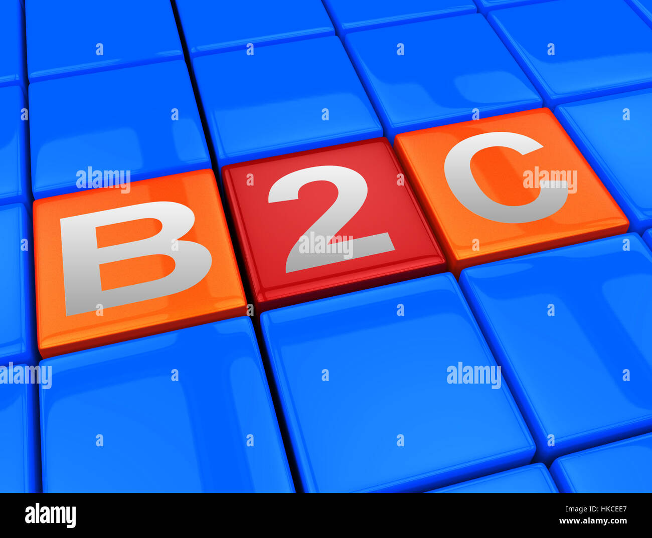 B2c Blocks Showing Business To Customer 3d Illustration Stock Photo - Alamy