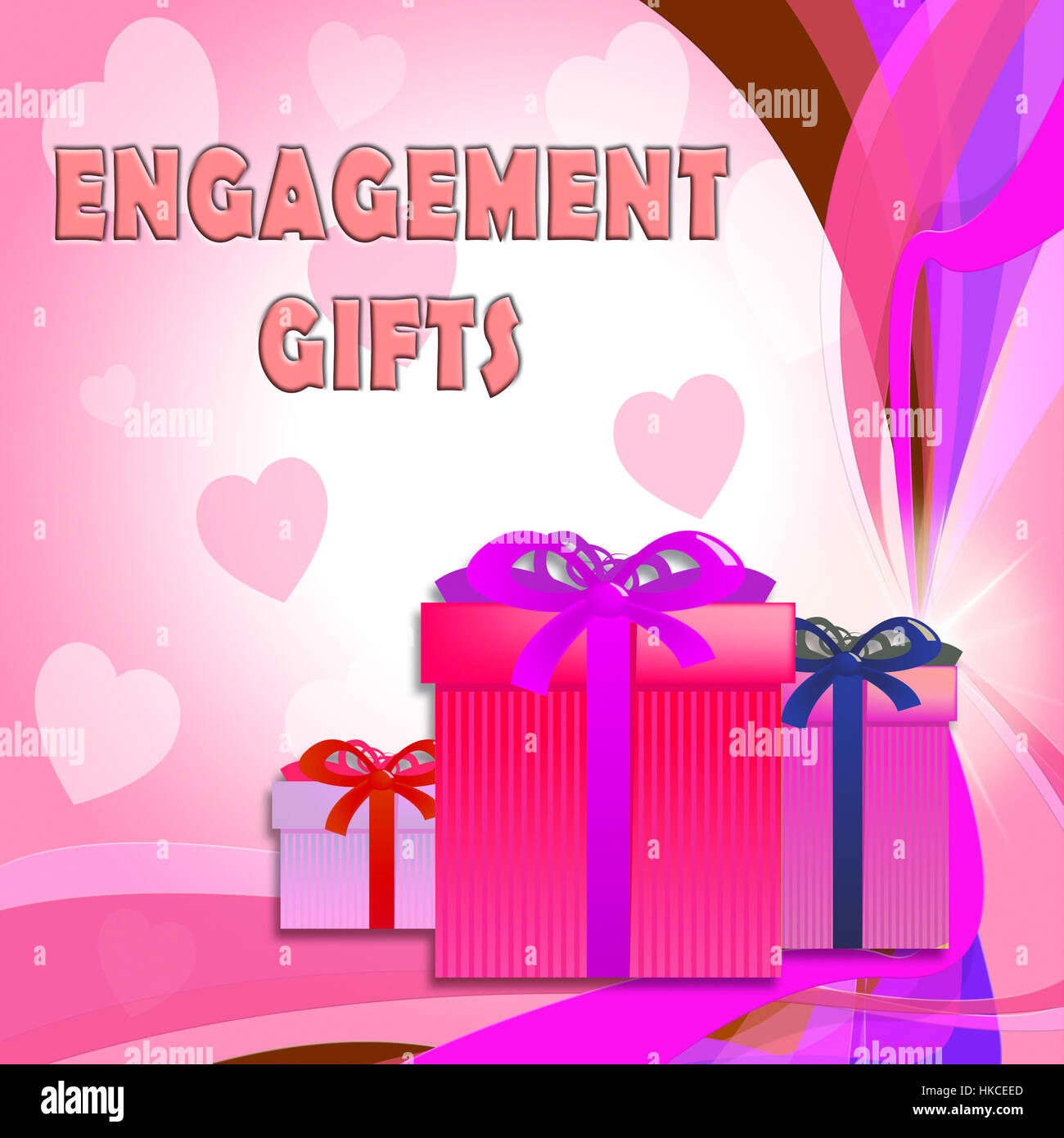 Engagement Gifts Giftboxes Shows engage Presents 3d Illustration Stock ...
