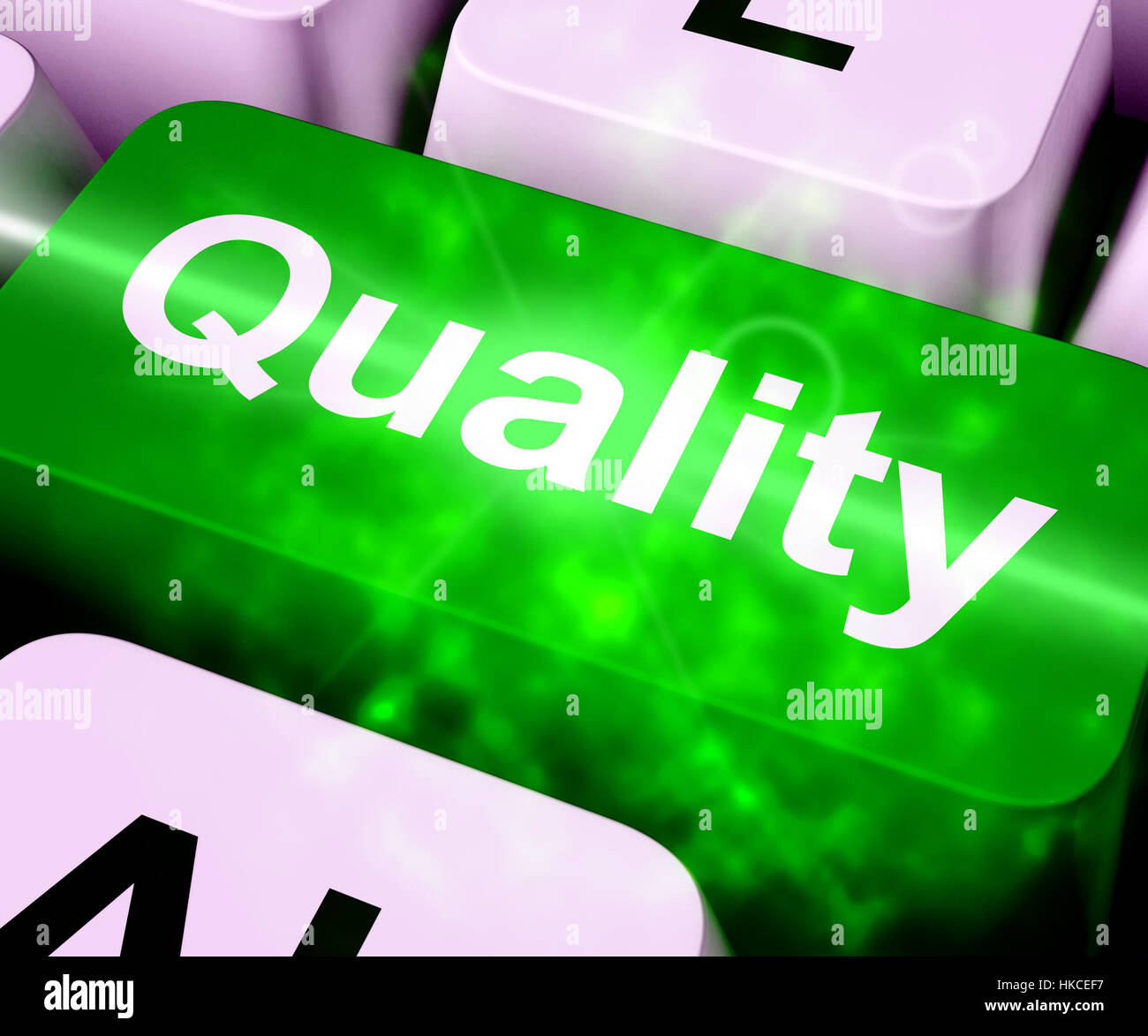 Quality Key Represents Excellent Service Or Products 3d Rendering Stock ...