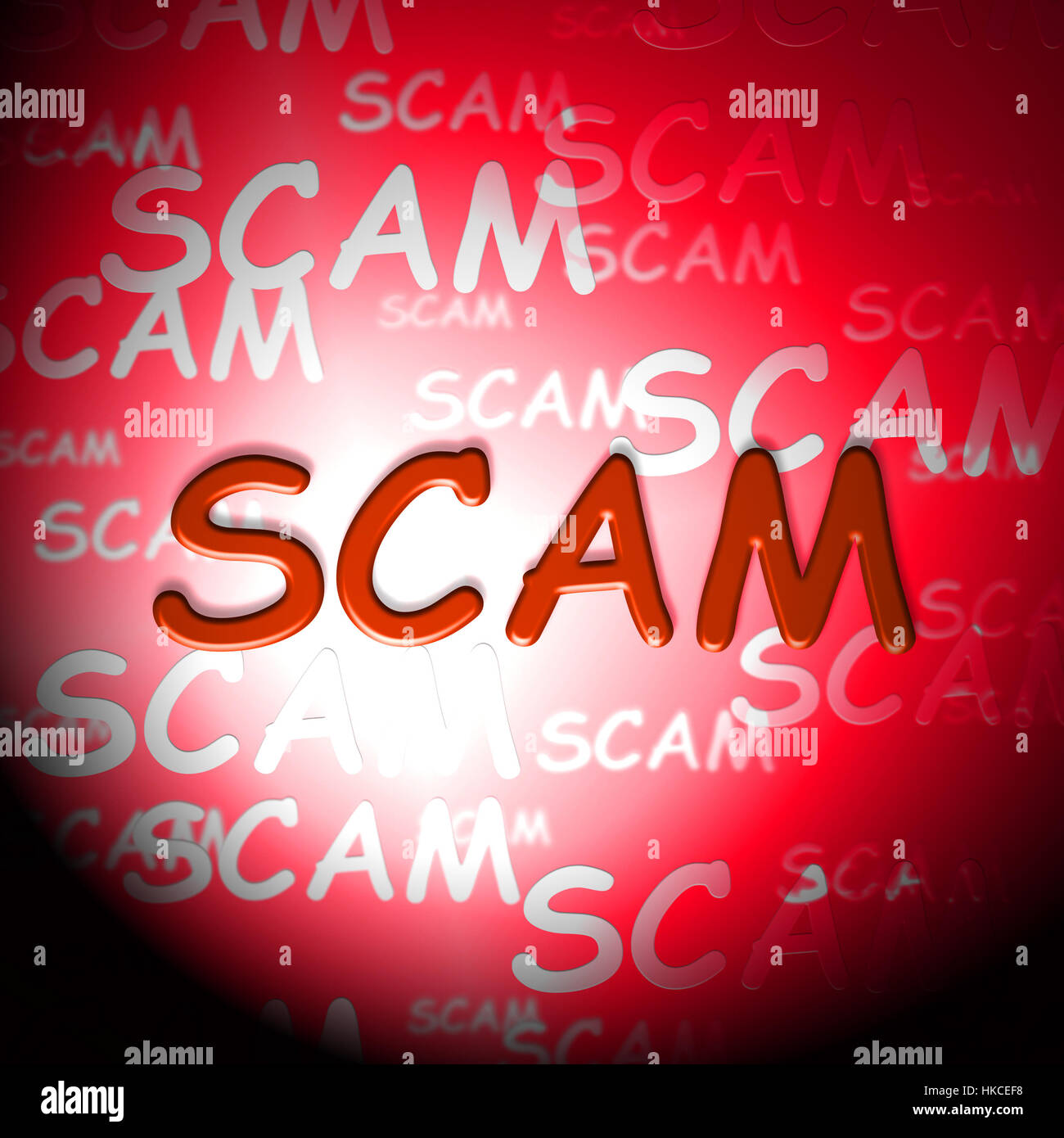 Scam Words Indicate Hoax Deception And Fraud Stock Photo - Alamy