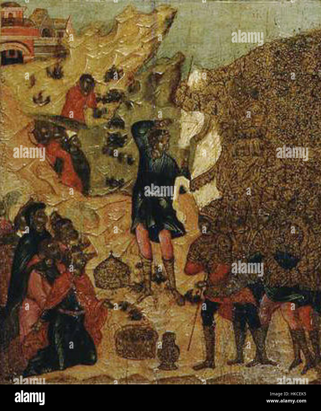 This icon, titled 'Ikona Zapovedi Blazhen 07', is a traditional Eastern ...