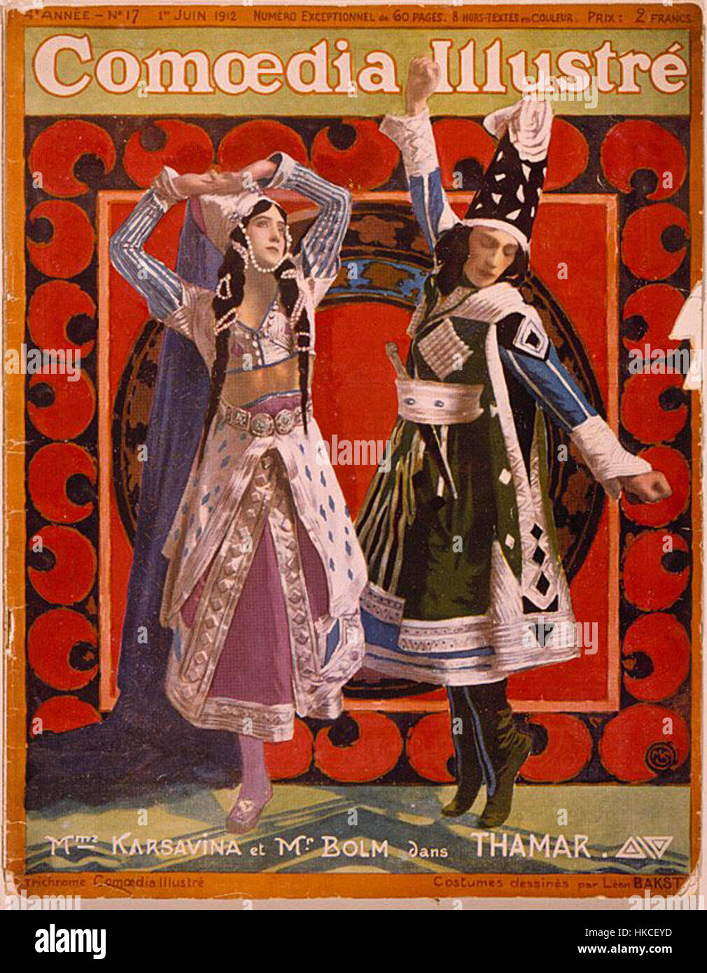 This artwork depicts Russian dancers Karsavina and Bolm performing in ...