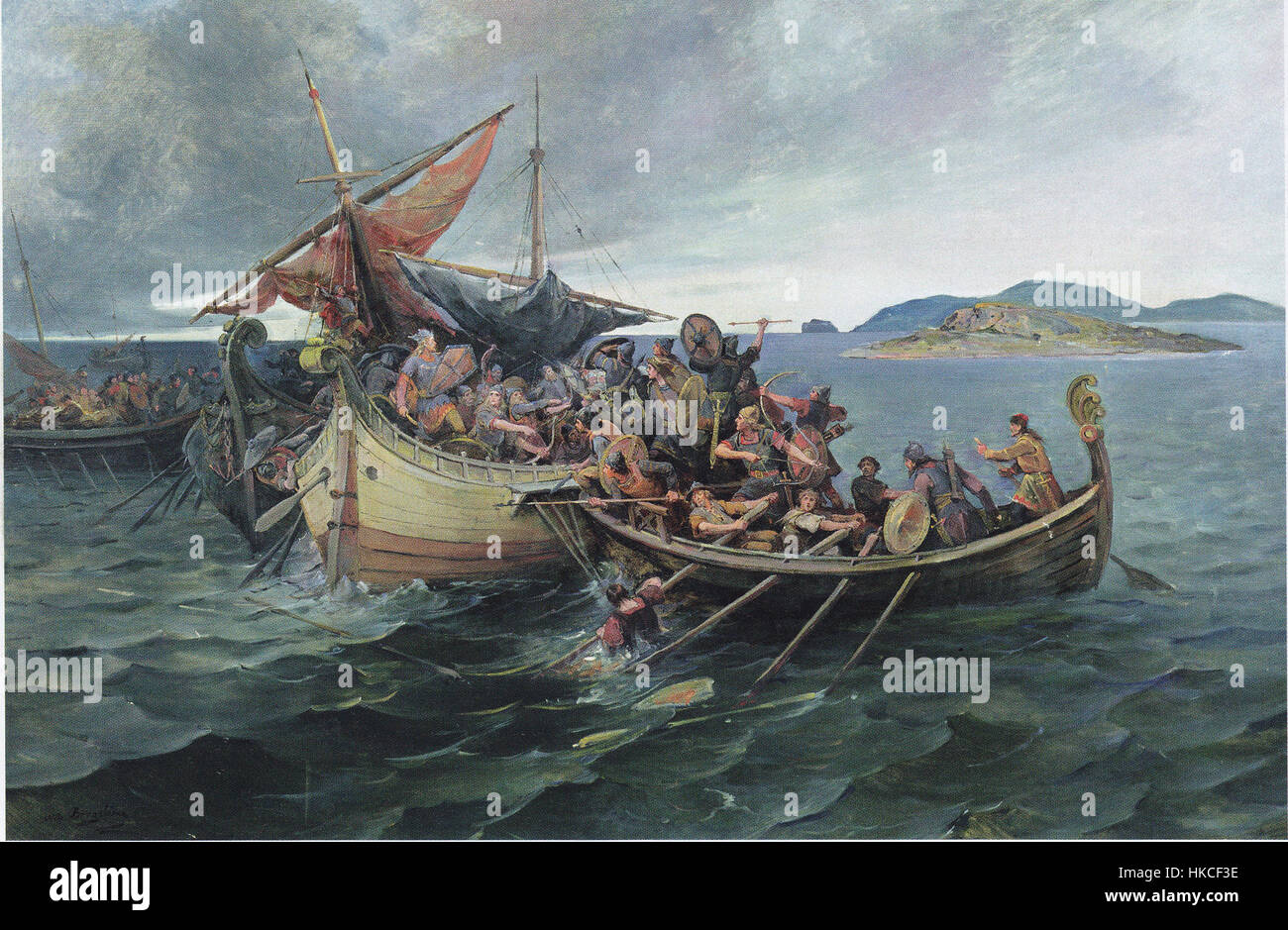 This painting depicts the legendary Battle of Svolder, where the ...