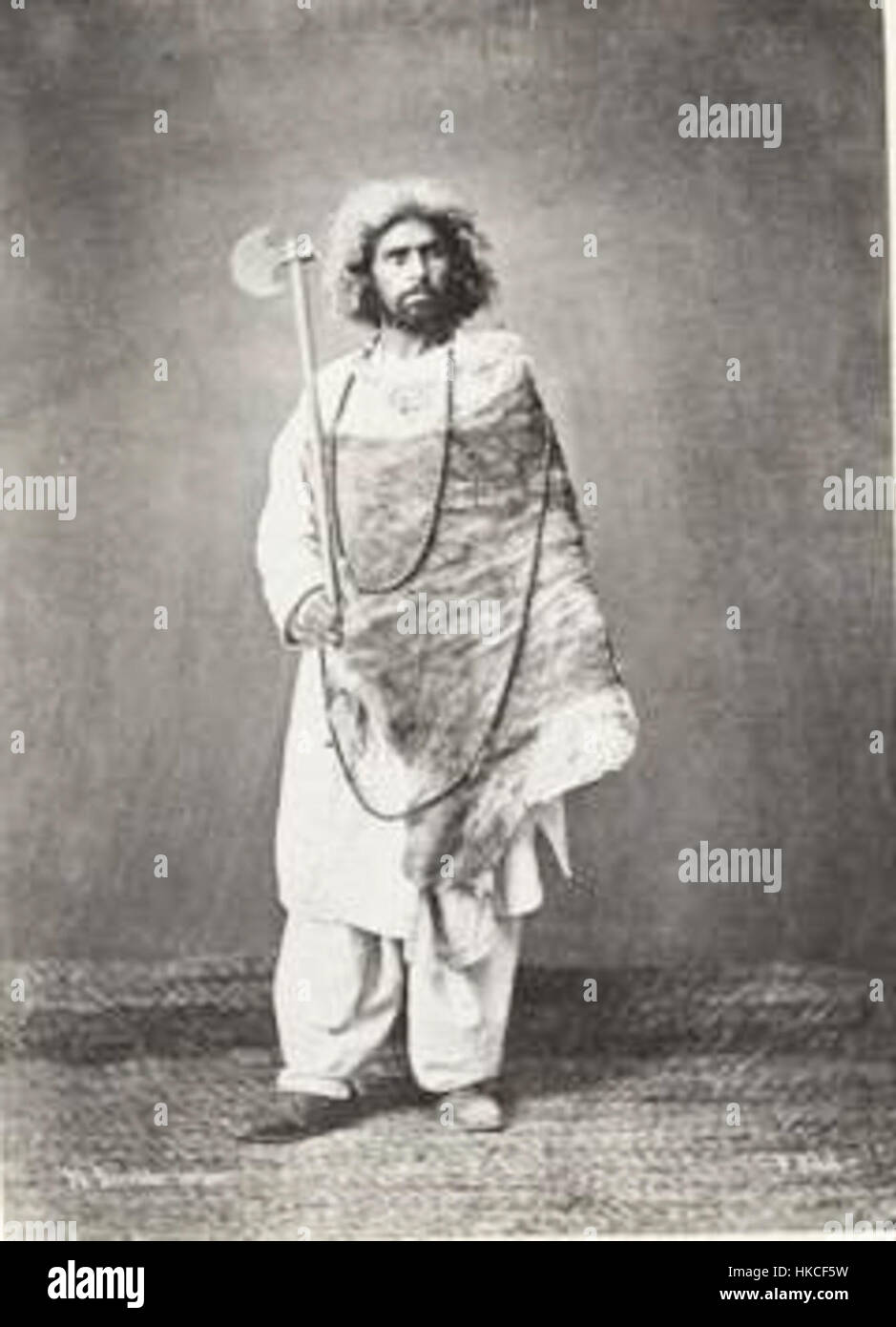 This painting depicts Khevsurs, a traditional Georgian ethnic group, in ...