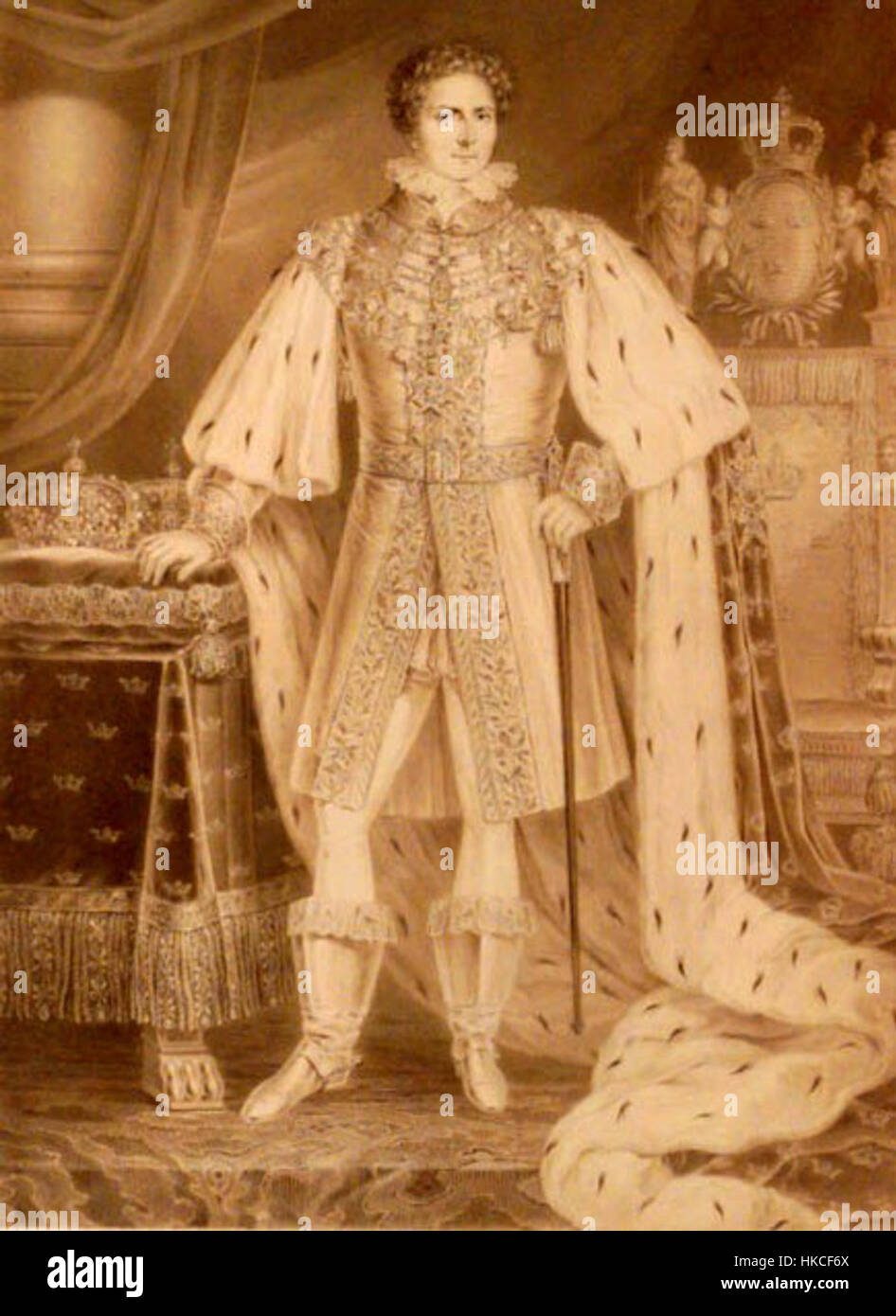 A portrait of Karl XIV Johan, the King of Sweden and Norway, showcases ...