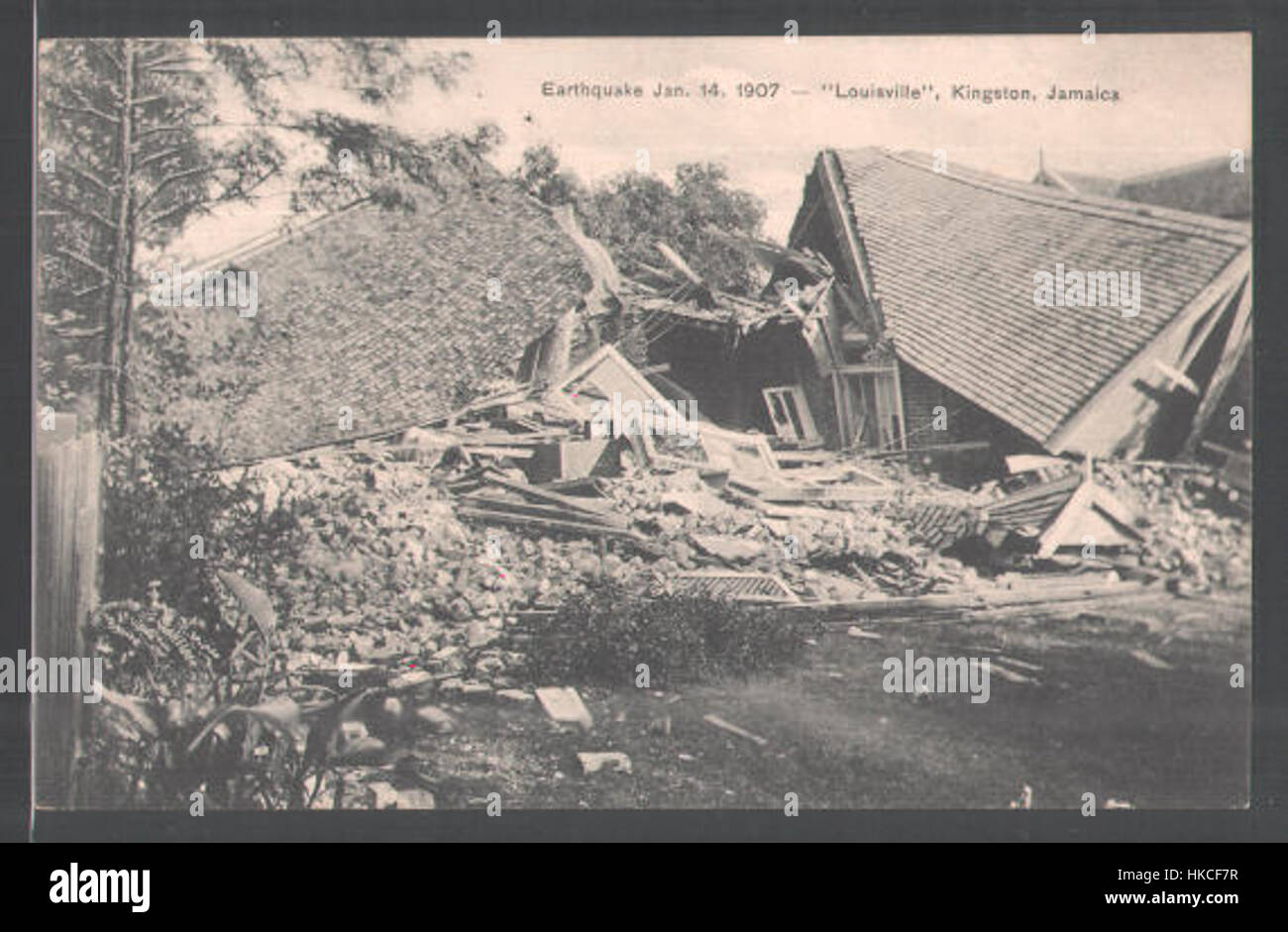 The painting 'Kingston Erdbeben' represents the destruction caused by ...